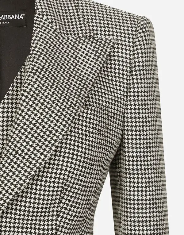 Dolce & Gabbana Short Houndstooth Jacket With Vest