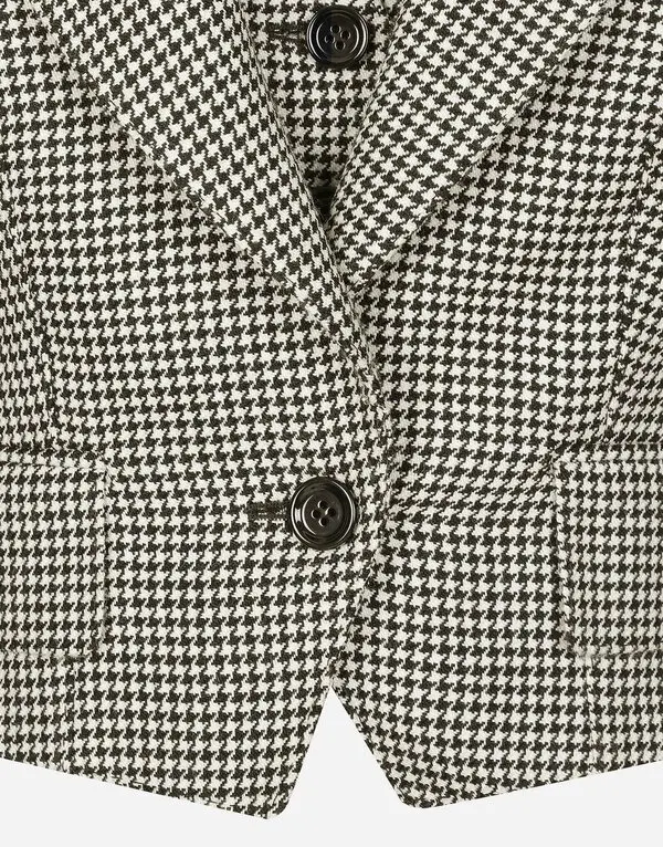 Dolce & Gabbana Short Houndstooth Jacket With Vest