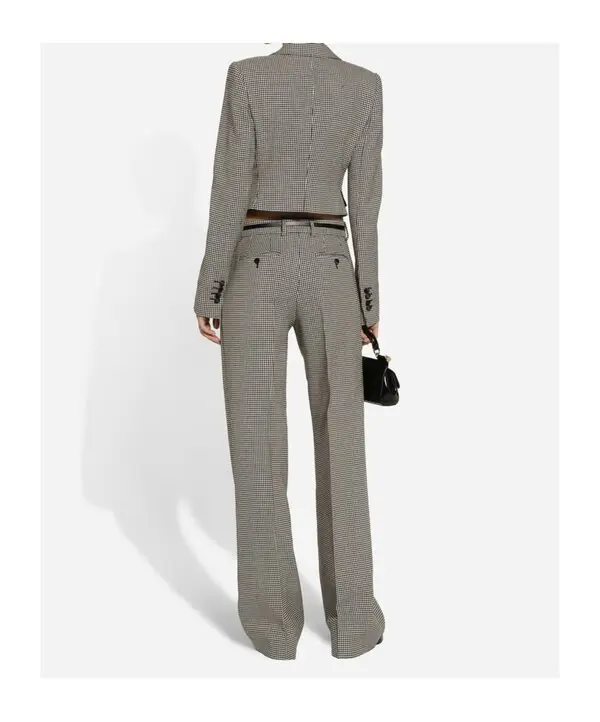Dolce & Gabbana Short Houndstooth Jacket With Vest
