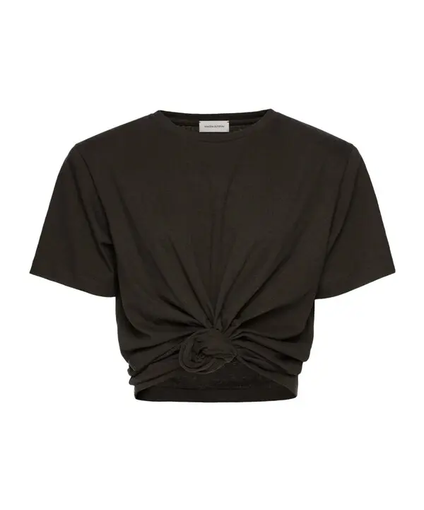 Magda Butrym Rose-accent Short-sleeve T-shirt - Grey
