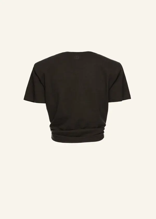 Magda Butrym Rose-accent Short-sleeve T-shirt - Grey