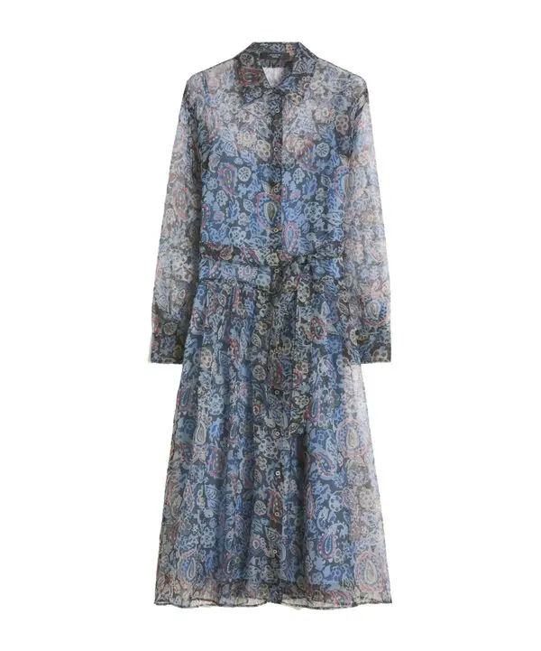 Max Mara Printed Silk Shirt Dress
