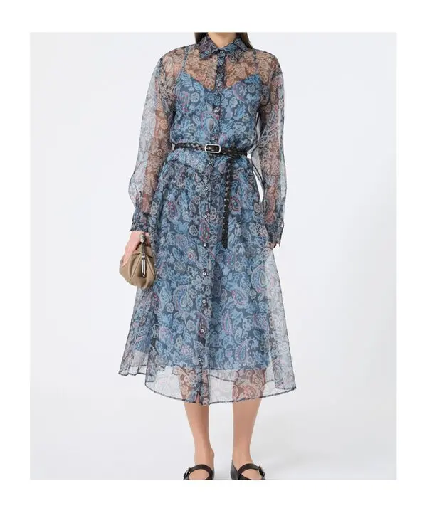 Max Mara Printed Silk Shirt Dress