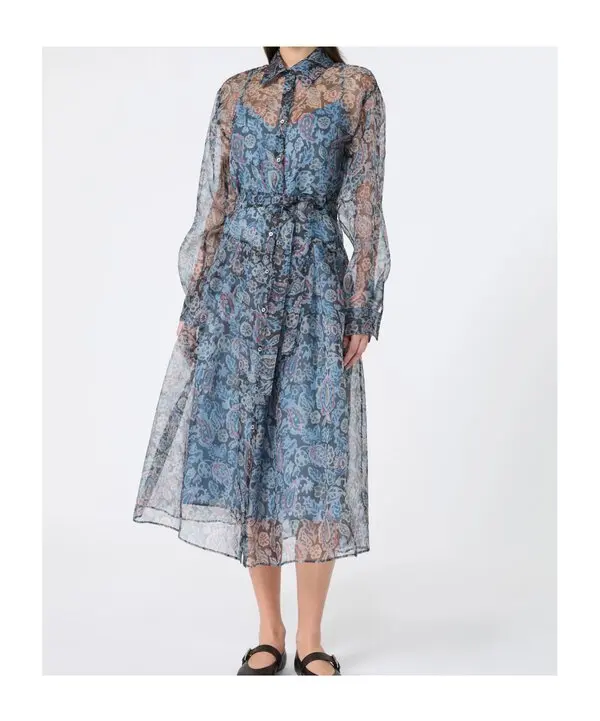 Max Mara Printed Silk Shirt Dress