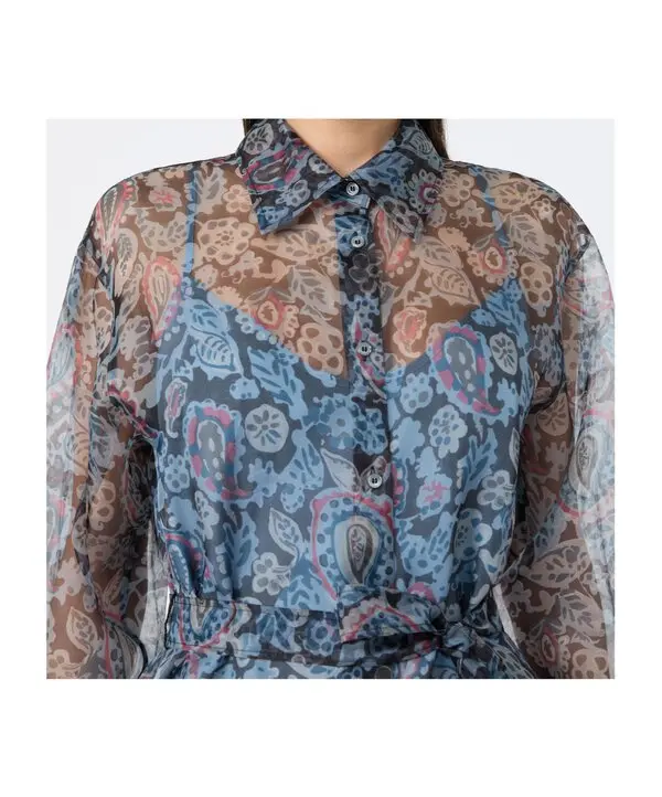 Max Mara Printed Silk Shirt Dress