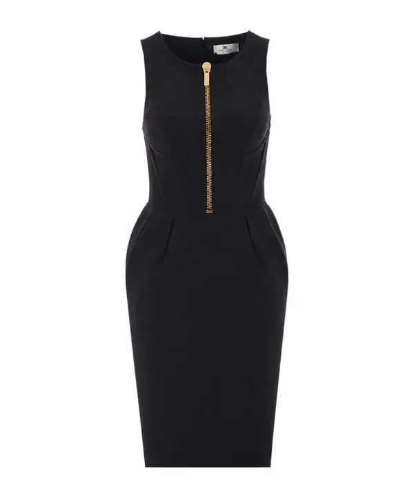 Elisabetta Franchi Zip-front Sleeveless Dress