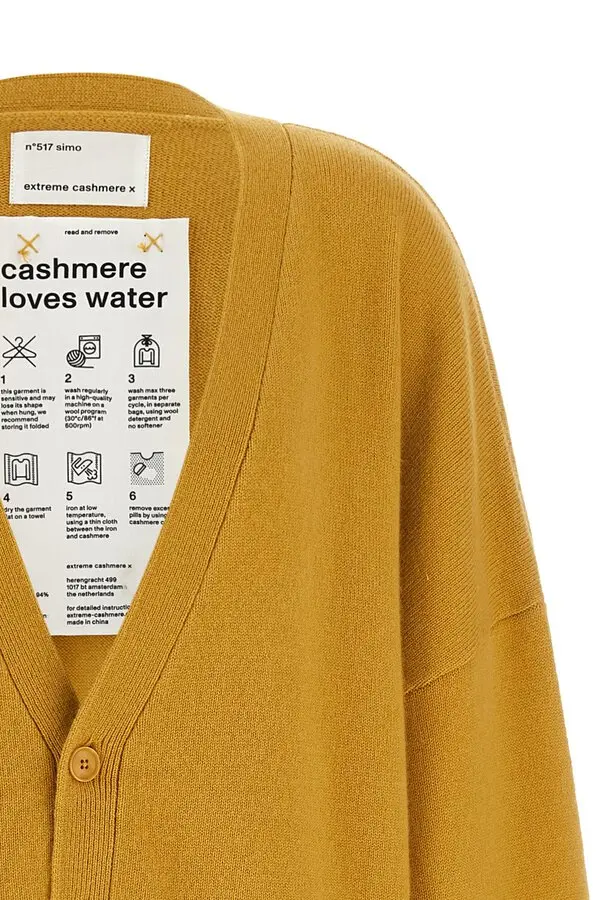 Extreme Cashmere Long-sleeve Open-front Cardigan
