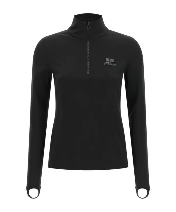 COURREGES Courrèges Zipped Second Skin Mockneck Top