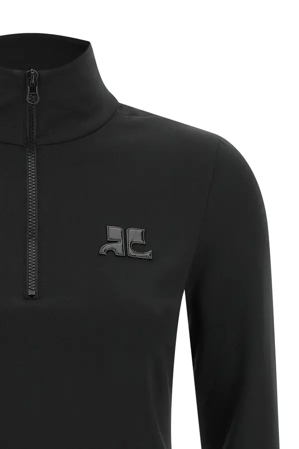 COURREGES Courrèges Zipped Second Skin Mockneck Top