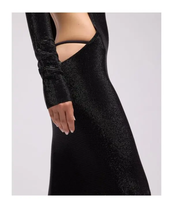 Gucci Stretch Nylon Jersey Dress With Crystals