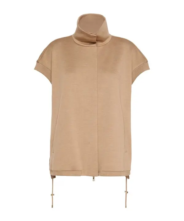Max Mara Oversized Sleeveless Wool Jersey Jacket