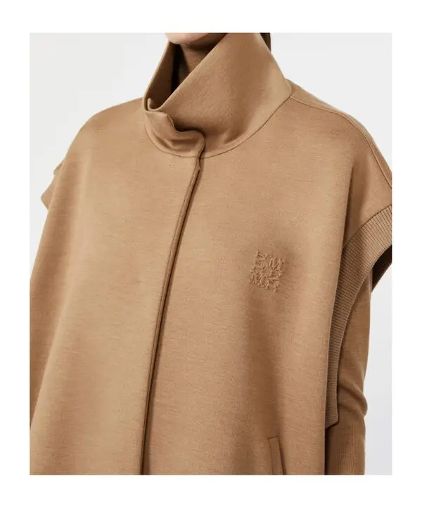Max Mara Oversized Sleeveless Wool Jersey Jacket