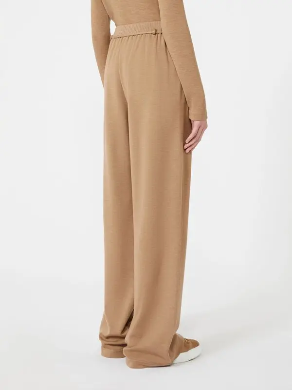 Max Mara Double Wool Jersey Trousers - Camel