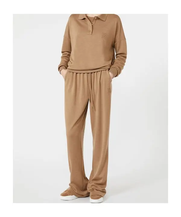 Max Mara Double Wool Jersey Trousers - Camel
