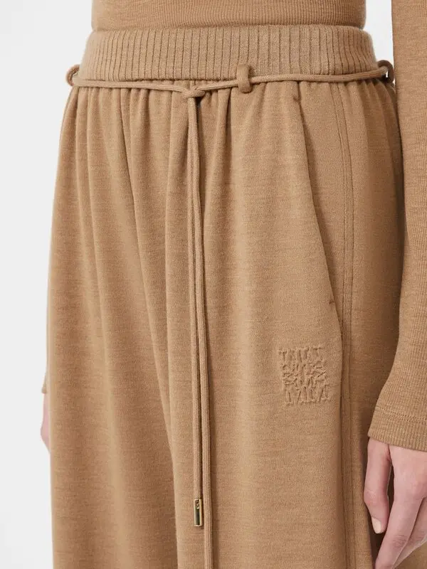 Max Mara Double Wool Jersey Trousers - Camel
