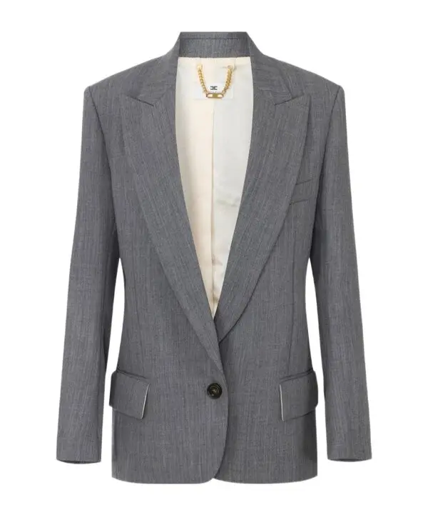 Elisabetta Franchi Long-sleeve Blazer - Grey