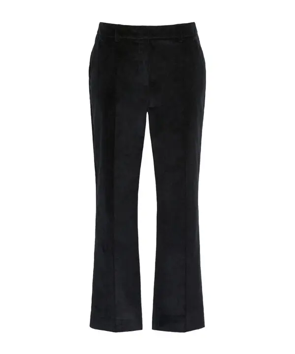 Max Mara Cotton Velvet Cropped Trousers - Black