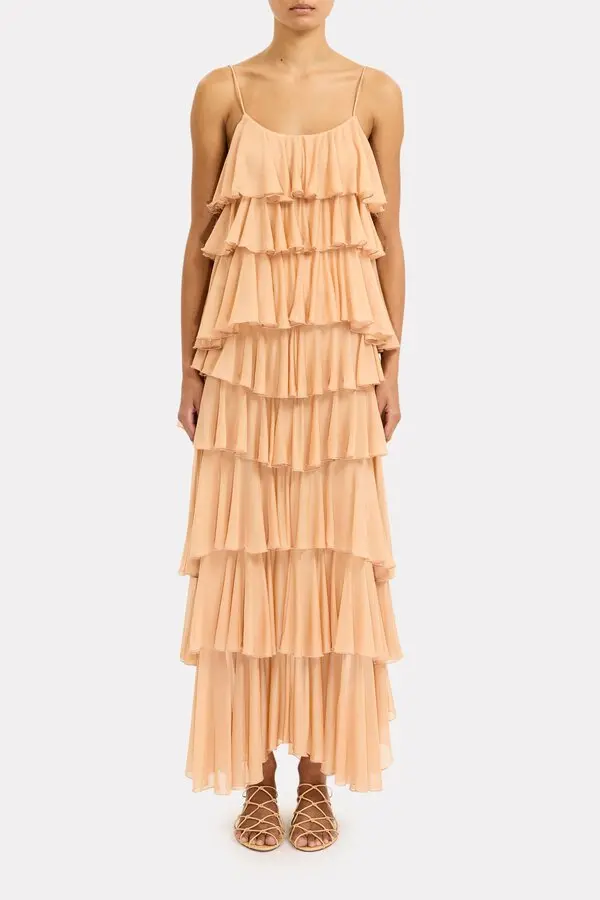 Ulla Johnson Marta Maxi Ruffle Skirt - Fawn