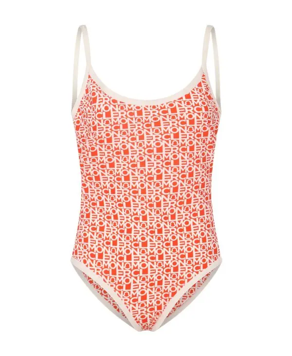 Moncler Logo-print Swimsuit - Orange