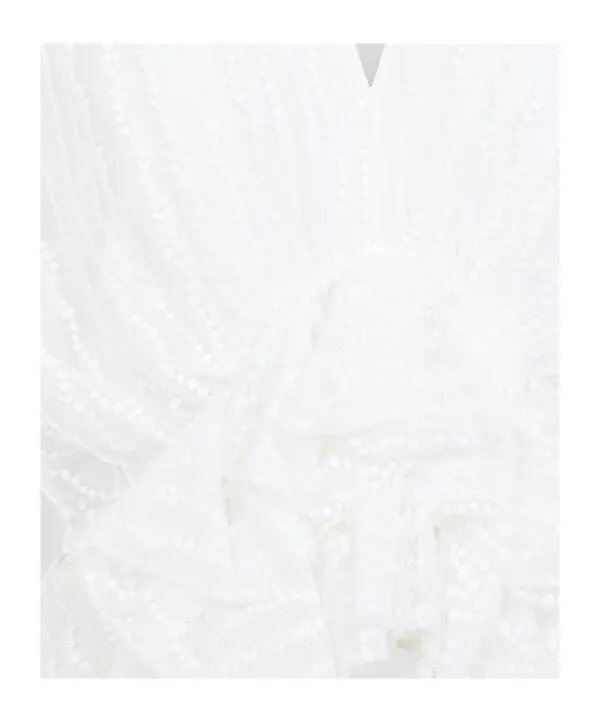 Alberta Ferretti Ruffled Mesh Sleeveless Top