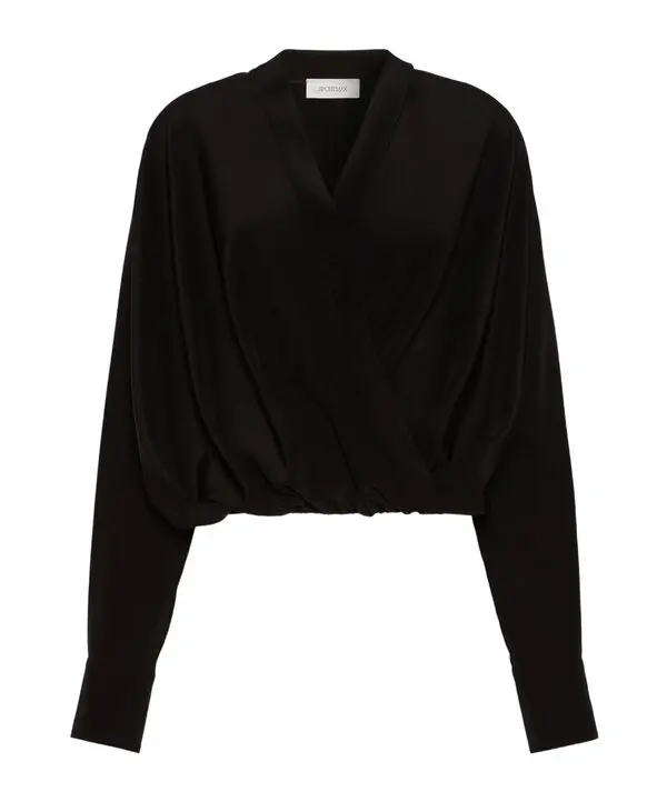 Sportmax Venere Draped V-neck Top - Black