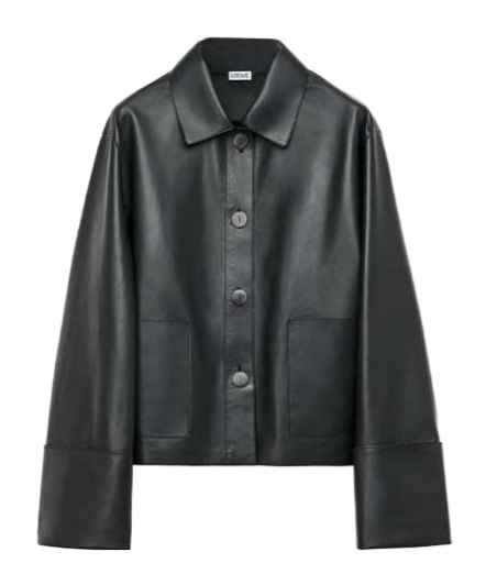 Loewe Turn-up Jacket In Nappa Lambskin - Black