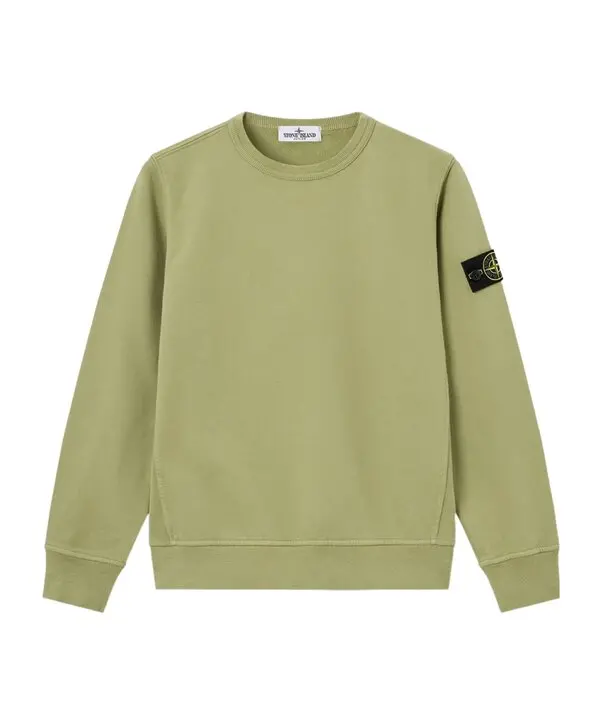 Stone Island Regular-fit Crewneck Sweatshirt With Ribbed Side Bands