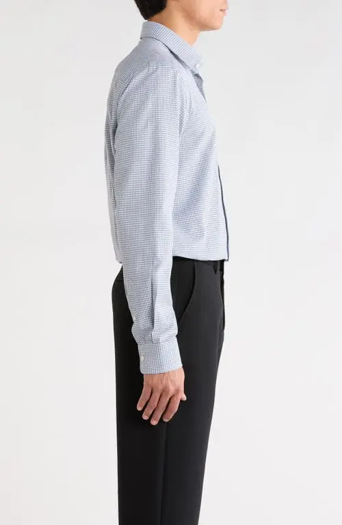 JACK VICTOR Edward Microcheck Cotton Button-up Shirt