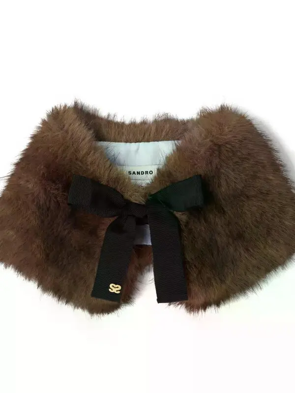 Sandro Faux-fur Bow-detail Scarf