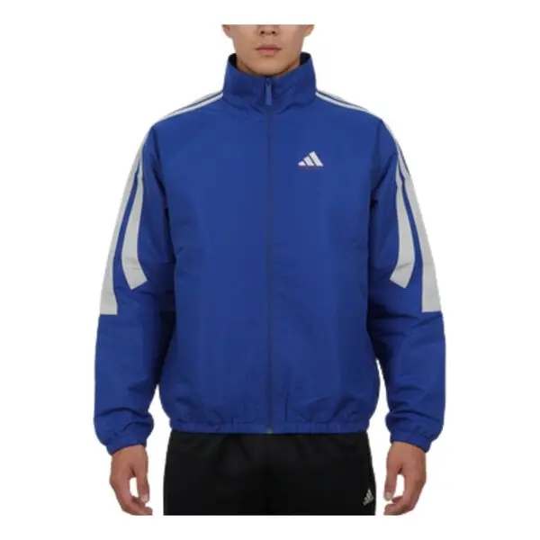 Adidas Track Woven Hoodless Jacket 'blue - Blue/white