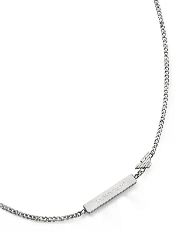 Emporio Armani Logo-plaque Curb-chain Necklace