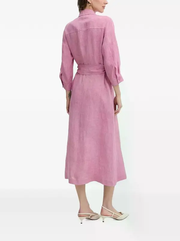 Luisa Spagnoli Belted Button-up Midi Dress