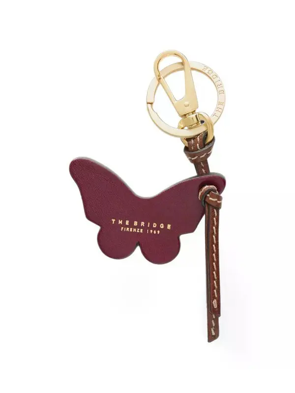 THE BRIDGE Butterfly Leather Keyring - Red