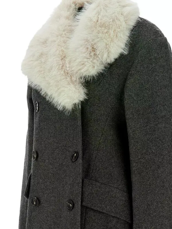 Simone Rocha Faux-fur-collar Double-breasted Coat