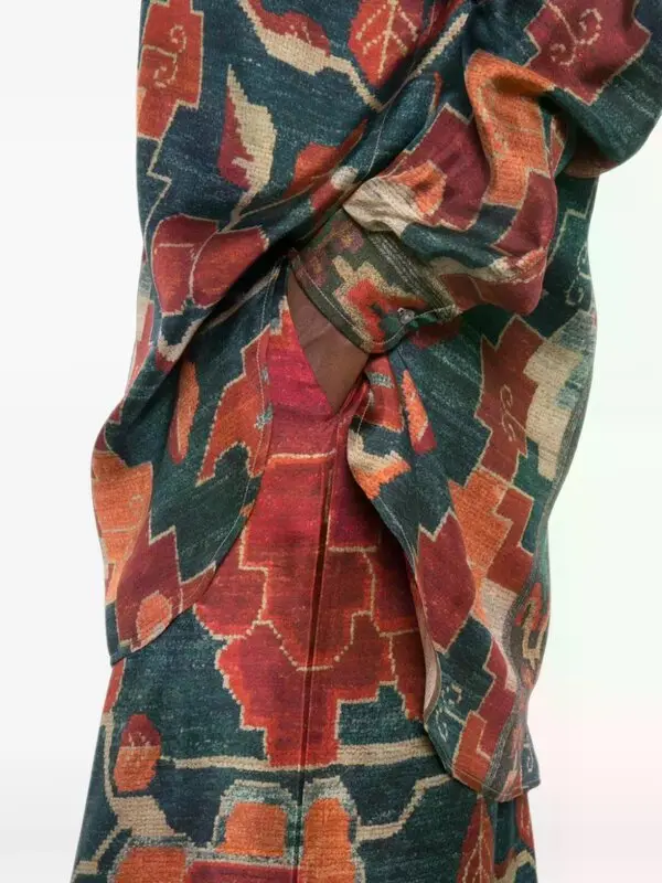 PIERRE-LOUIS MASCIA Aloe Printed Silk Trousers