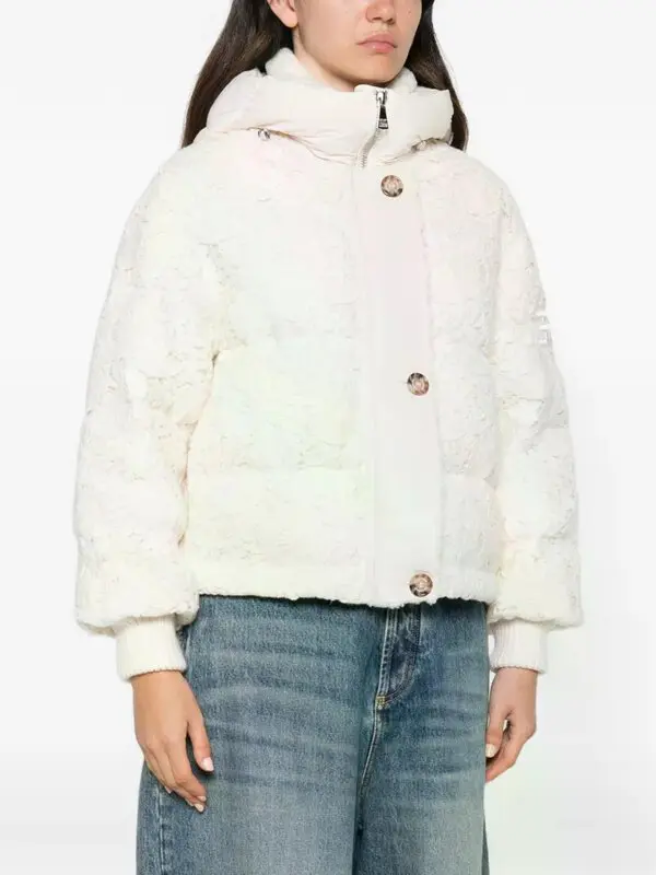 ERMANNO FIRENZE Lace-overlay Puffer Jacket