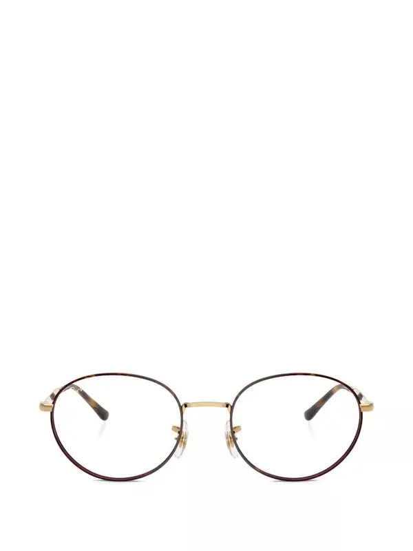 Ray-ban Rb6558 Round-frame Glasses - Brown