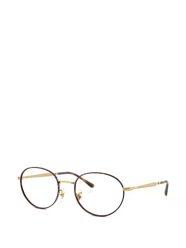 Ray-ban Rb6558 Round-frame Glasses - Brown