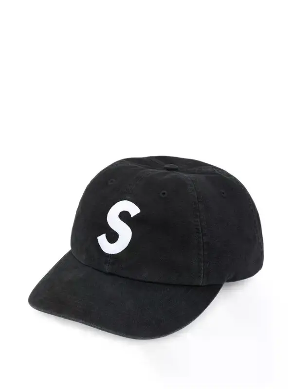 Supreme Washed-canvas S Logo Cap - Black