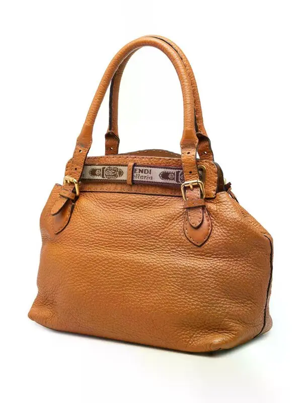 Fendi 2000-2010 Large Leather Selleria Villa Borghese Tote Bag