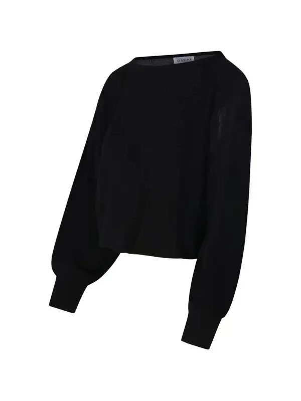 OSCAR THE COLLECTION Fine-knit Cropped Sweatshirt
