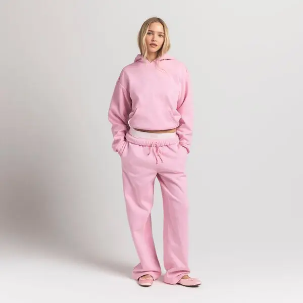 SKIMS Straight Leg Pants | Pink | | Cotton Fleece - Halite