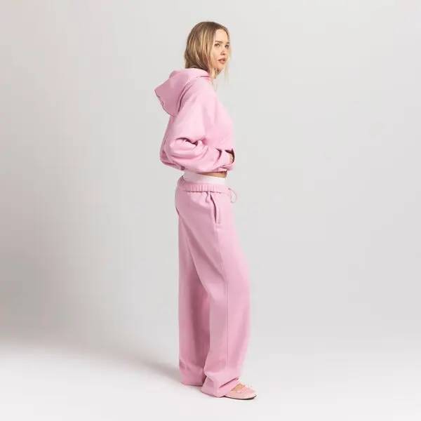 SKIMS Straight Leg Pants | Pink | | Cotton Fleece - Halite