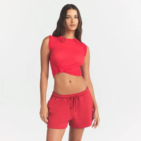 SKIMS Short | Red | | Cotton Fleece