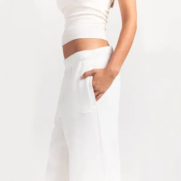 SKIMS Straight Leg Pants | White | | Cotton Fleece