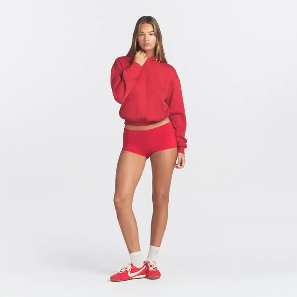 SKIMS Hoodie | Red | | Cotton Fleece - Washed Red