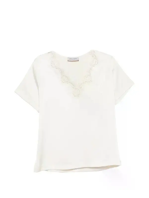 ERMANNO FIRENZE Lace-trim V-neck Top