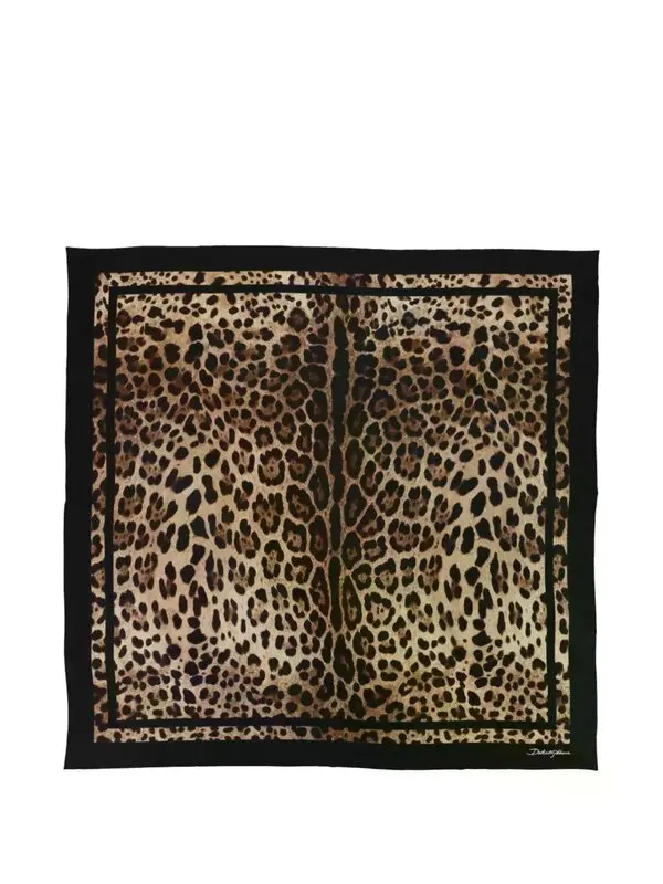 Dolce & Gabbana Leopard-print Silk Scarf - Neutrals
