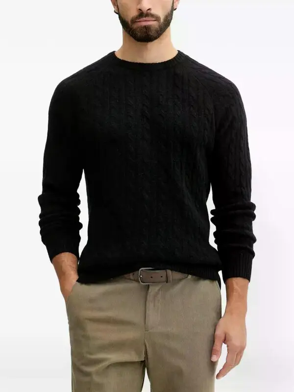 LINDBERGH Cable-knit Raglan-sleeve Sweater