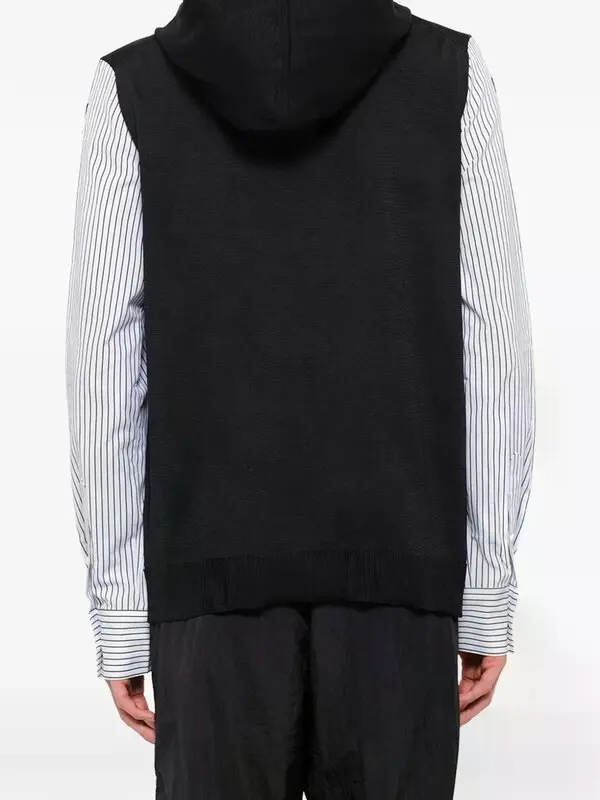JUUN.J Striped-sleeve Layered-effect Hoodie